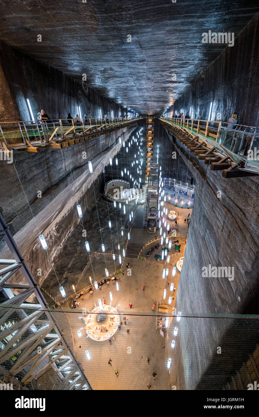 Rudolf mine of Salina Turda salt mine located in the Durgau-Valea ...
