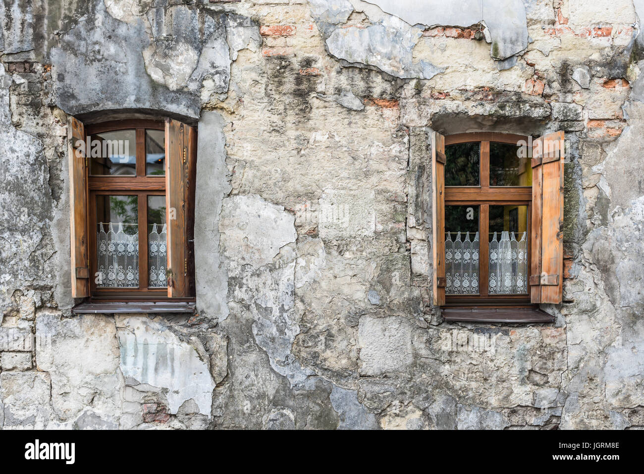 Old window on ancient wall Stock Photo - Alamy