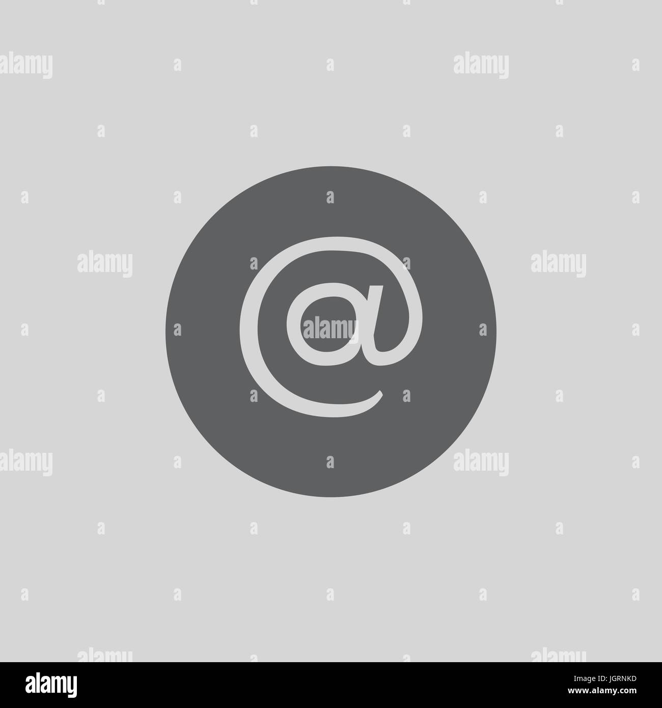 Mail at sign vector icon isolated on grey background Stock Vector Image ...