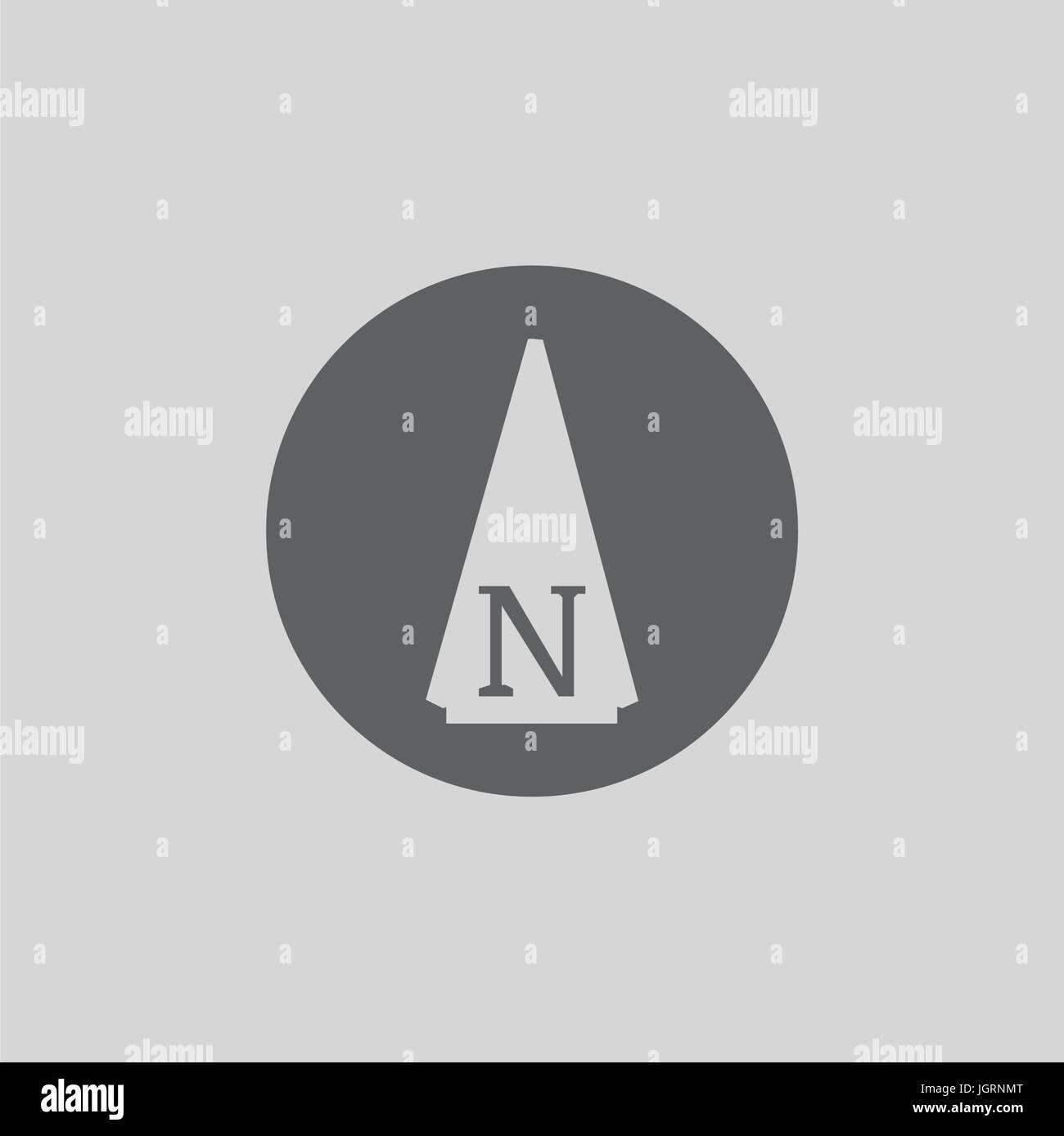 North sign icon. Arrow gps navigation icon vector illustration isolated ...
