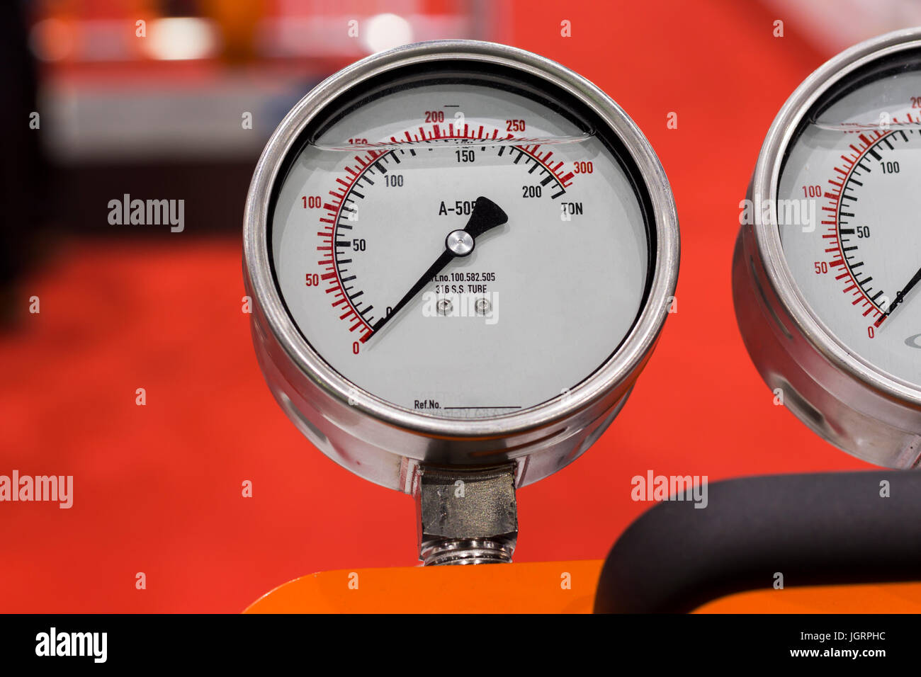 Forge gauge / gage in a machine; close up Stock Photo - Alamy