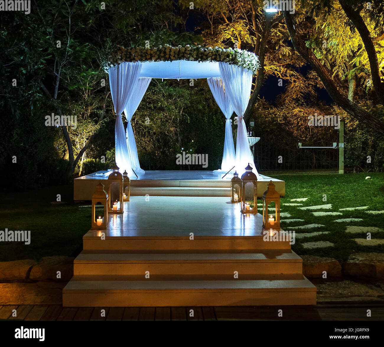 Beautiful photo of the Jewish Hupa , wedding putdoor Stock Photo - Alamy