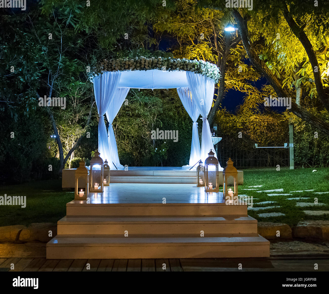 Beautiful photo of the Jewish Hupa , wedding putdoor Stock Photo - Alamy