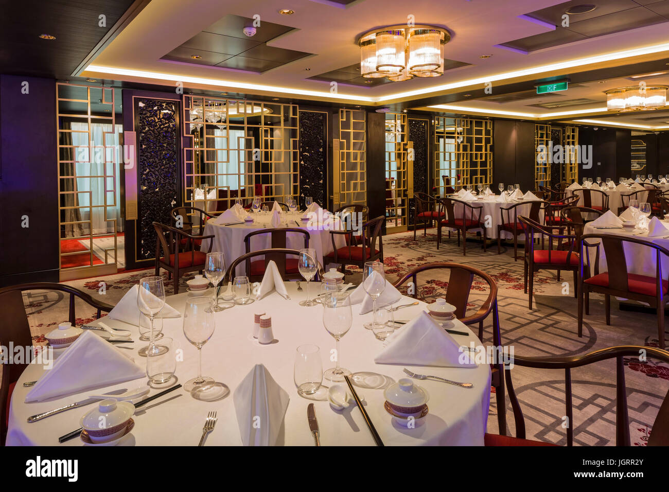 Chinese fine dining restaurant. Genting Dream Cruise Ship, NA, China ...