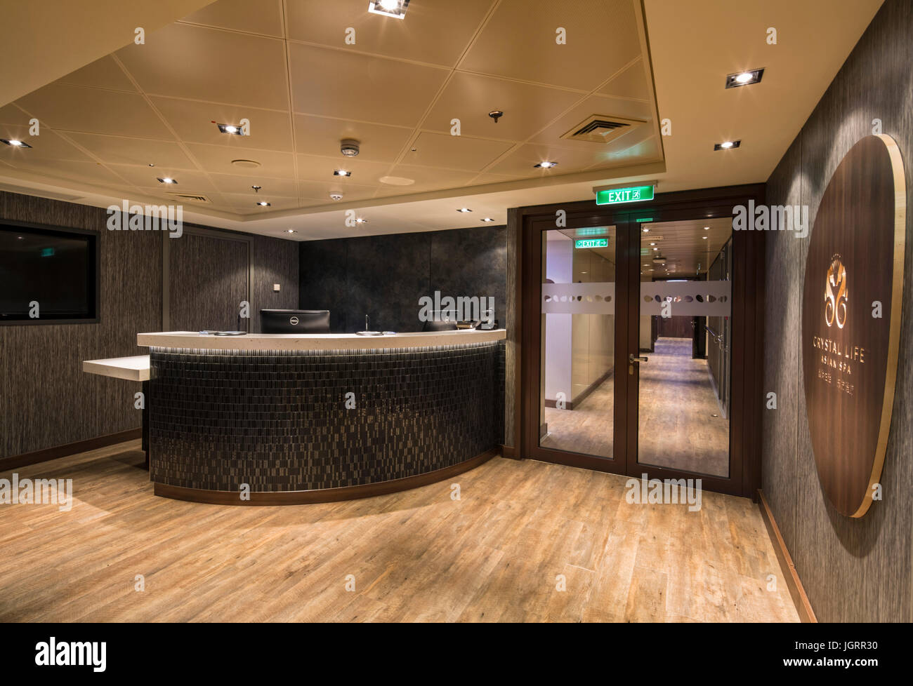 Spa reception. Genting Dream Cruise Ship, NA, China. Architect: SMC ...