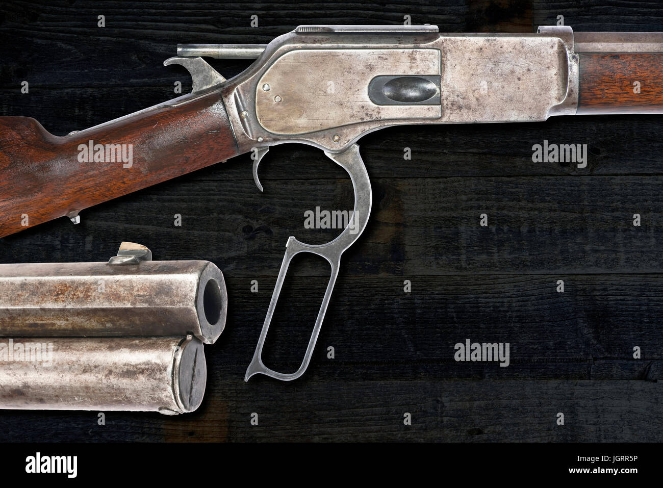 Antique Cowboy 1876 lever action rifle with room for your type Stock ...