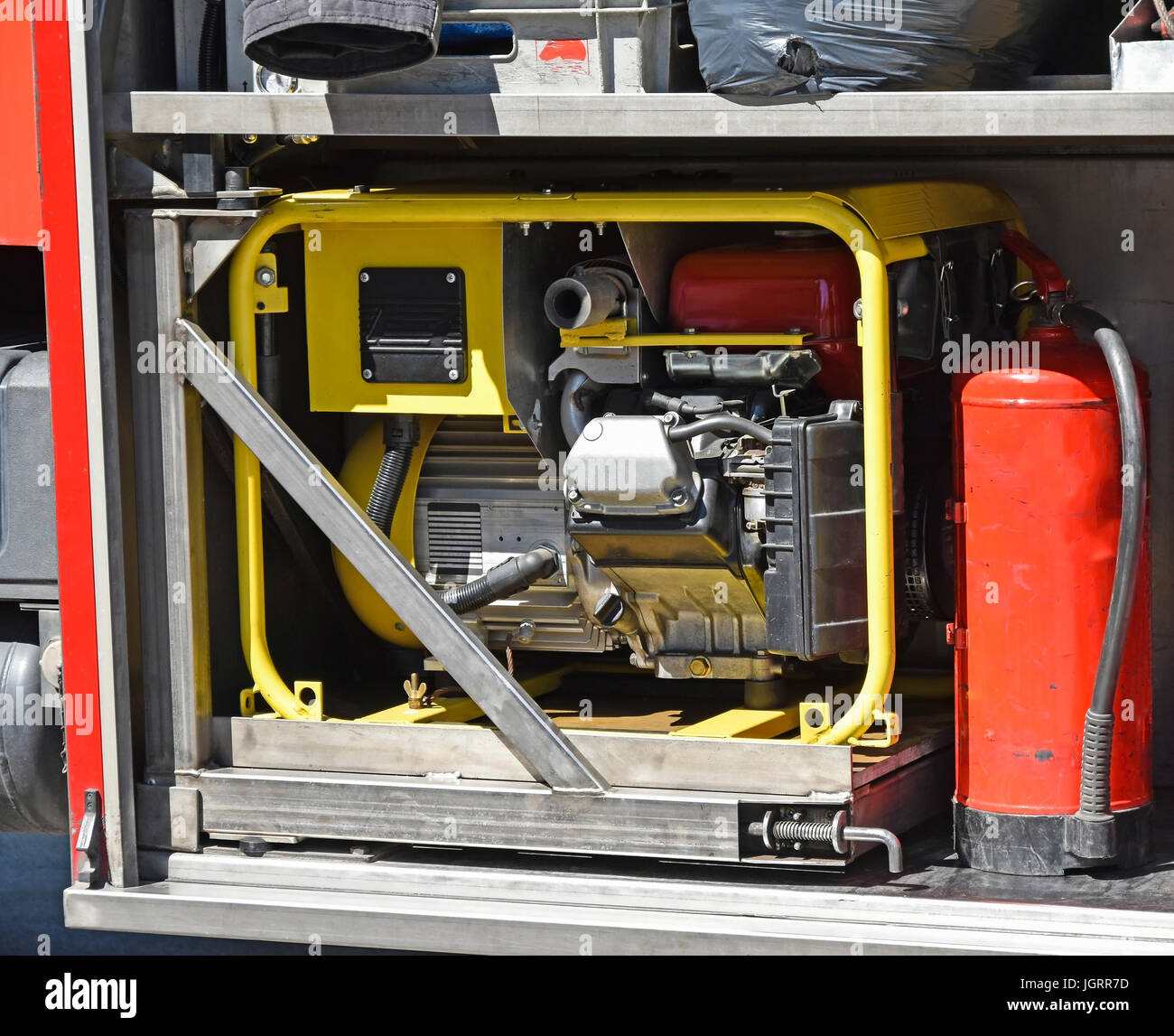 Equipments of the fire engine Stock Photo - Alamy