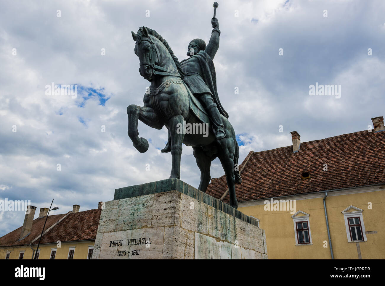 Eqestrian statue Alba Carolina Fortress in Alba Iulia city located in ...