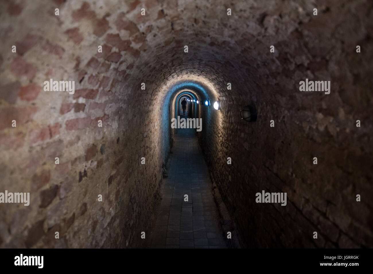 Underground passage to Alba Carolina Fortress in Alba Iulia city located in Alba County ...