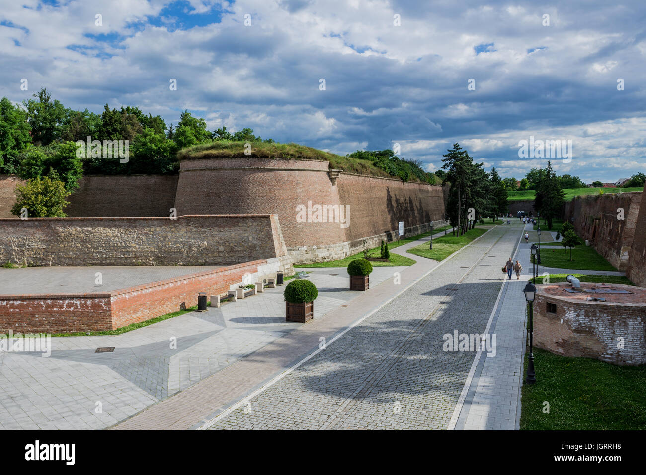 Fortified walls and Trinity Bastion of Alba Carolina Fortress in Alba Iulia city located in Alba ...