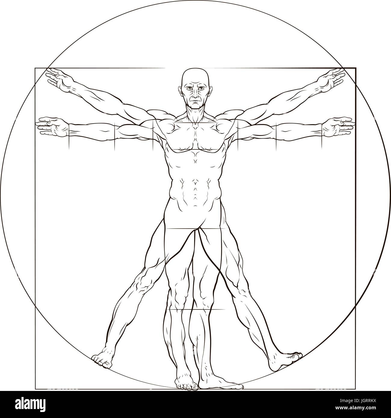 Vitruvian Man Outline