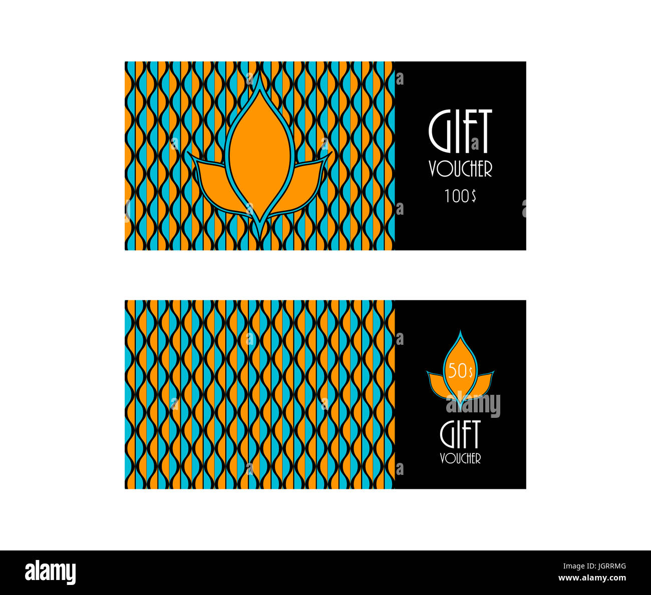 special voucher design, gift card, advertisement labels Stock Photo - Alamy