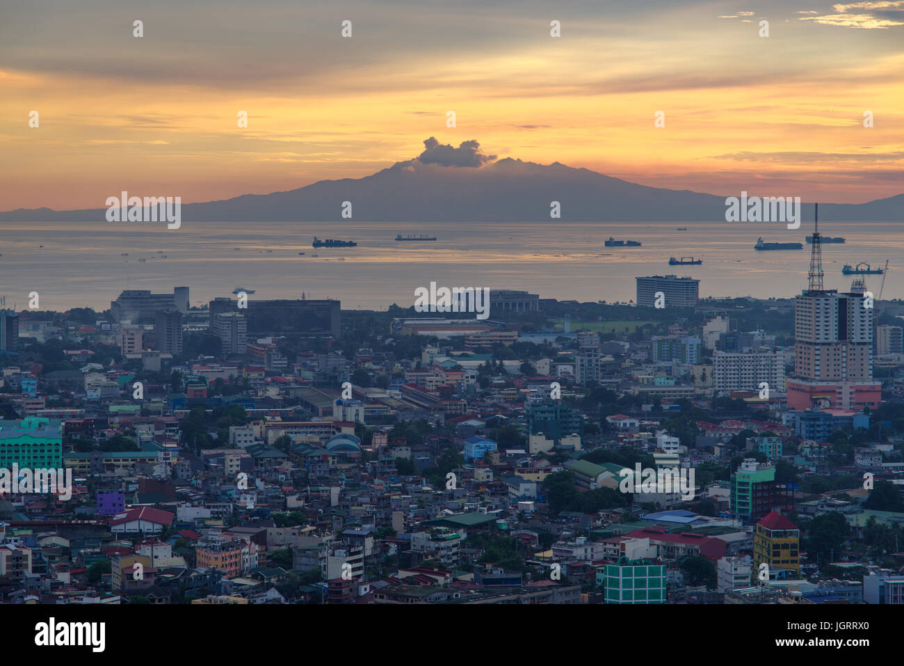 beautiful sunset and skyline sunset in metro manila , philippines Stock ...