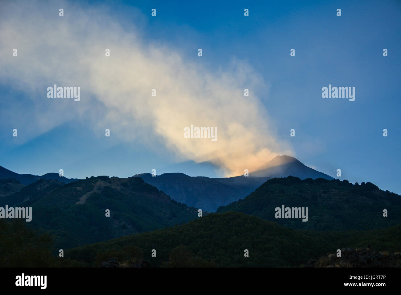 Mount Etna, Sicily, Italy - volcano in peace time Stock Photo - Alamy