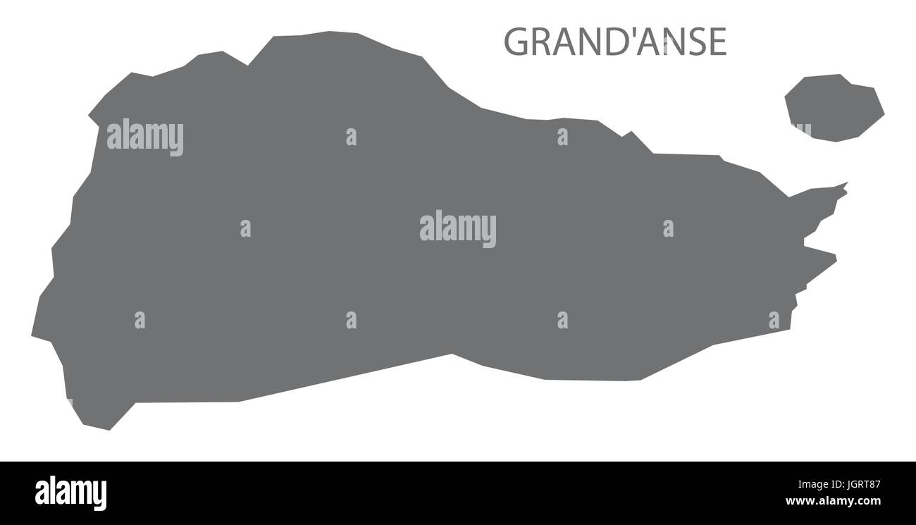 Grand Anse Haiti map grey illustration silhouette Stock Vector Image ...