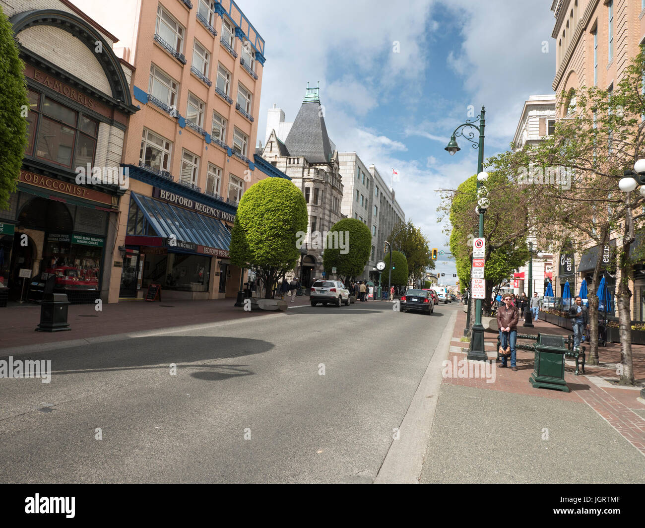 A Shopping Street In The Downtown City Centre Of Victoria British ...