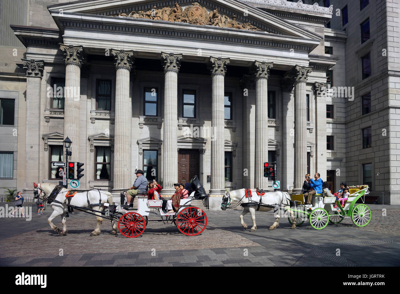 Montreal,Canada,9 July,2017. Horse drawn carriages in Old Montreal ...