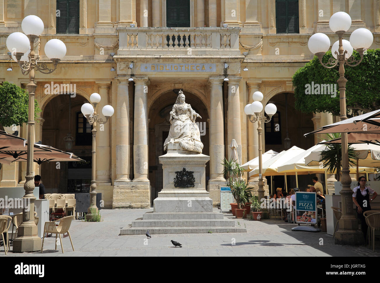 The National Library, in Republic Square, Valletta, Malta Stock Photo ...