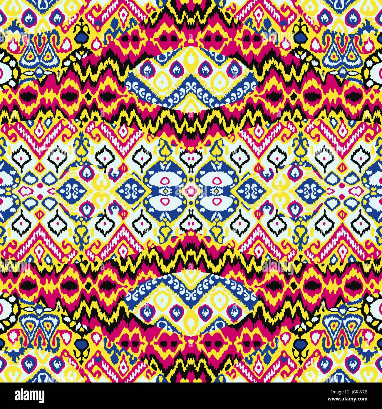 Ethnic bohemian arabesque pattern. Zigzag geometric retro abstract ...