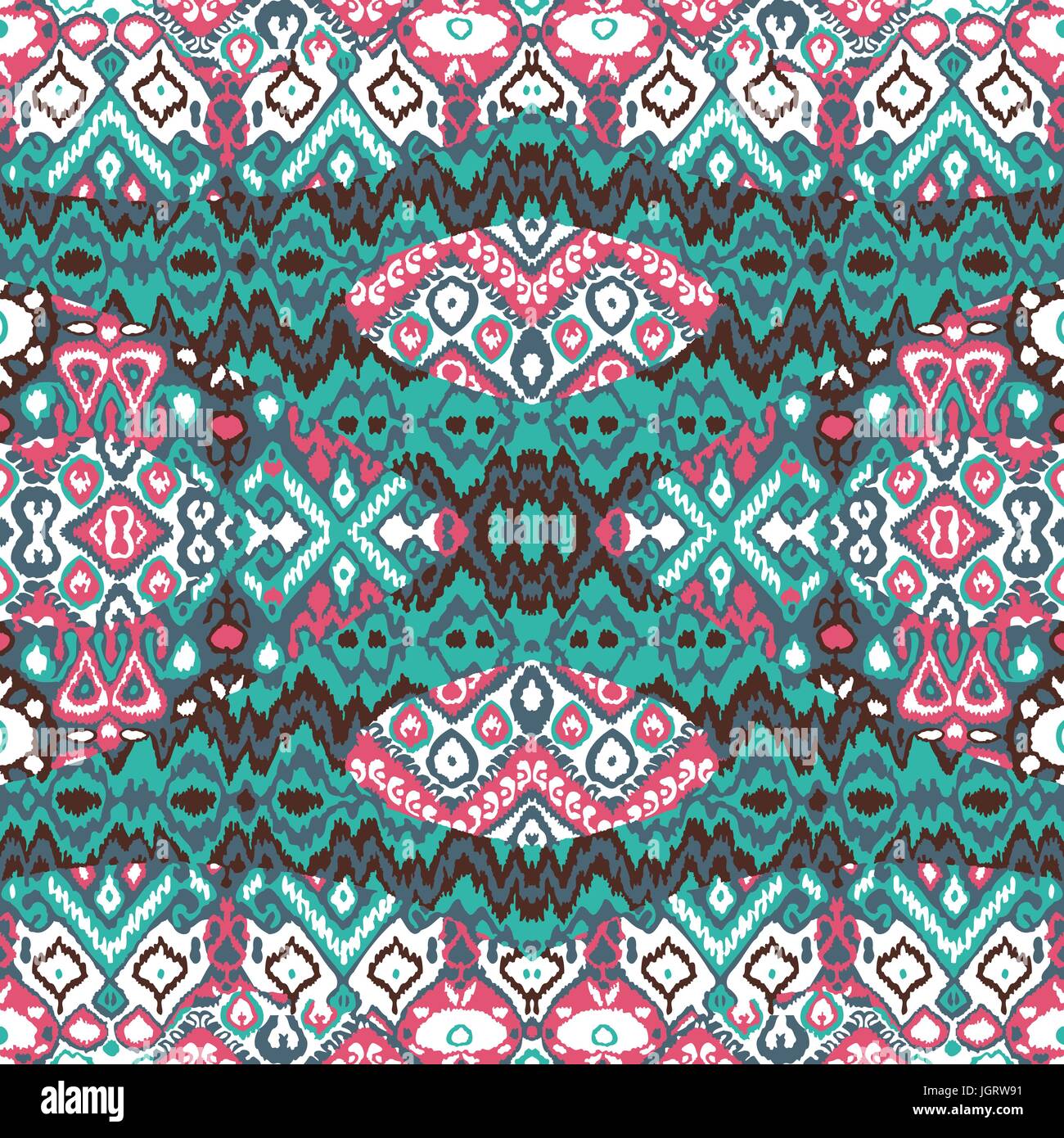 Ethnic bohemian arabesque pattern. Zigzag geometric retro abstract ...