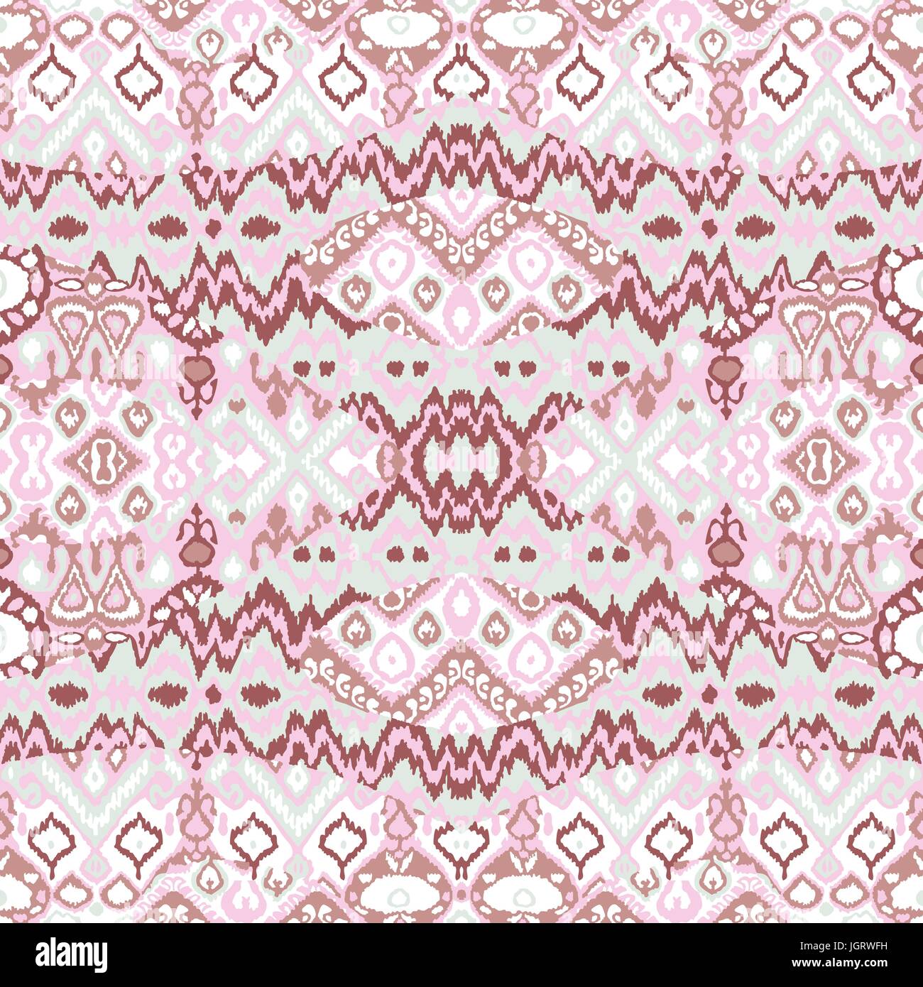 Ethnic bohemian arabesque pattern. Zigzag geometric retro abstract ...