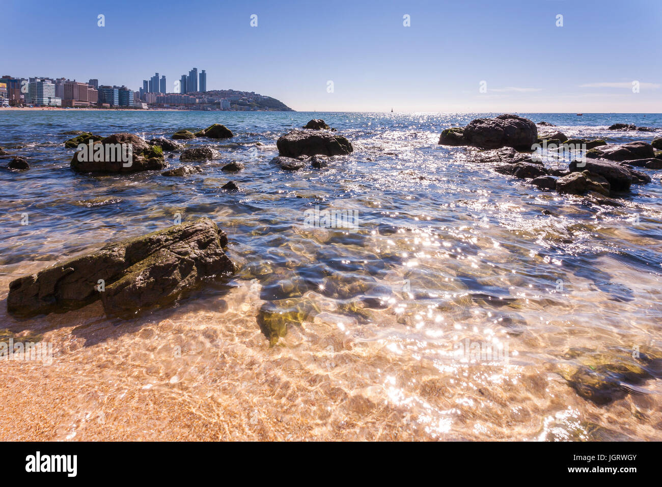 busan sea at haeundae beach, south korea Stock Photo - Alamy