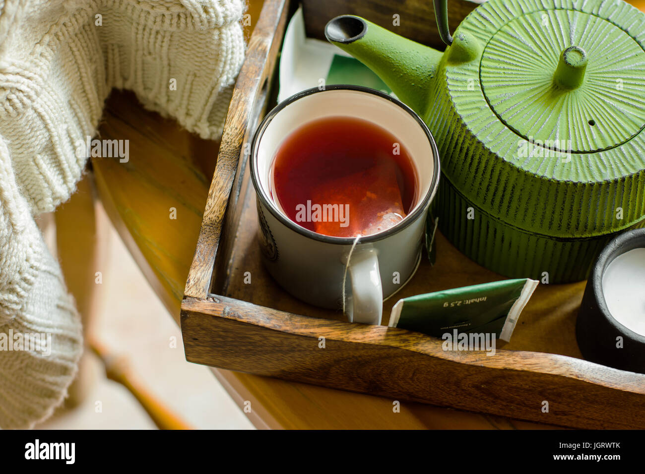 Green tea bag hi-res stock photography and images - Alamy