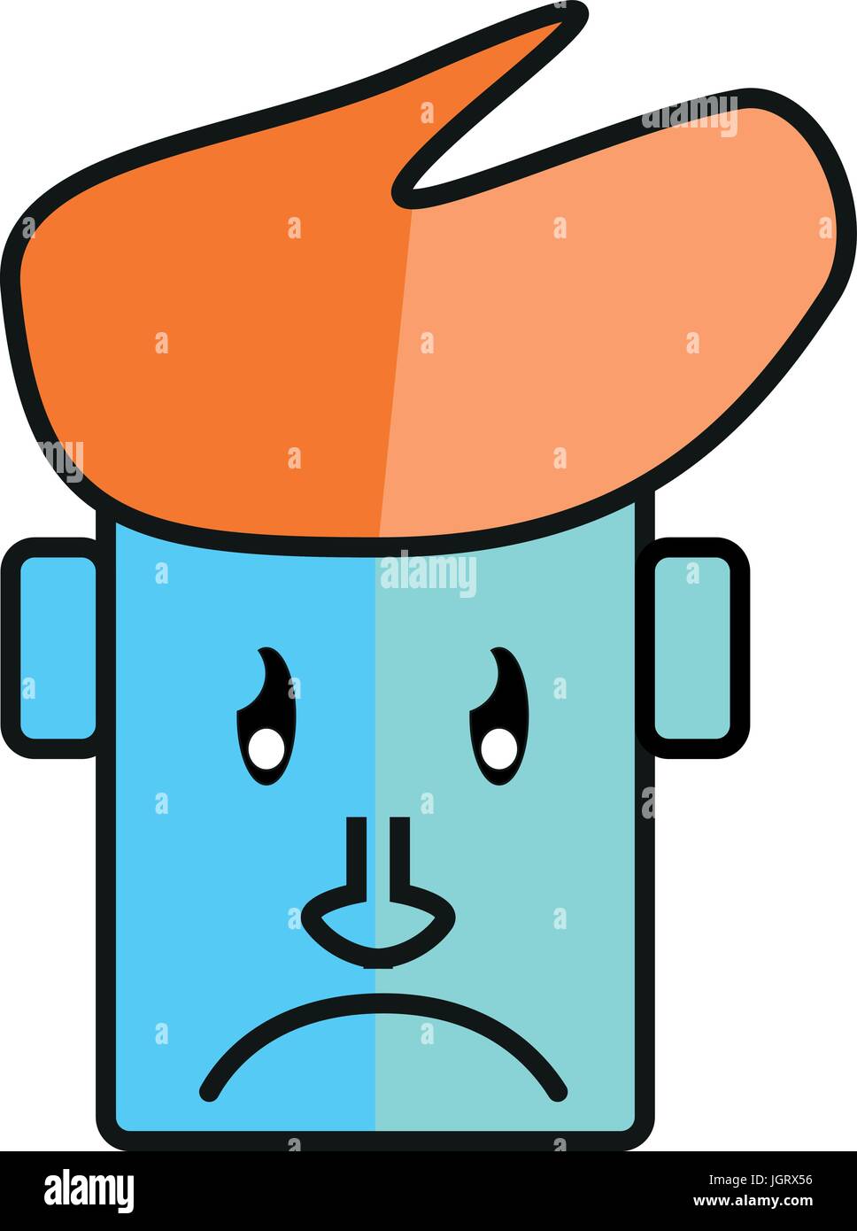 Blue face sad character 01 Stock Vector Image & Art - Alamy