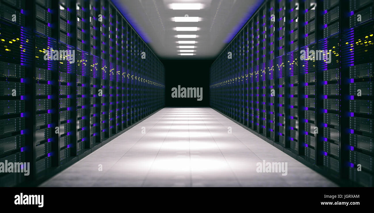 Data center. Computer server storage units. 3d illustration Stock Photo ...