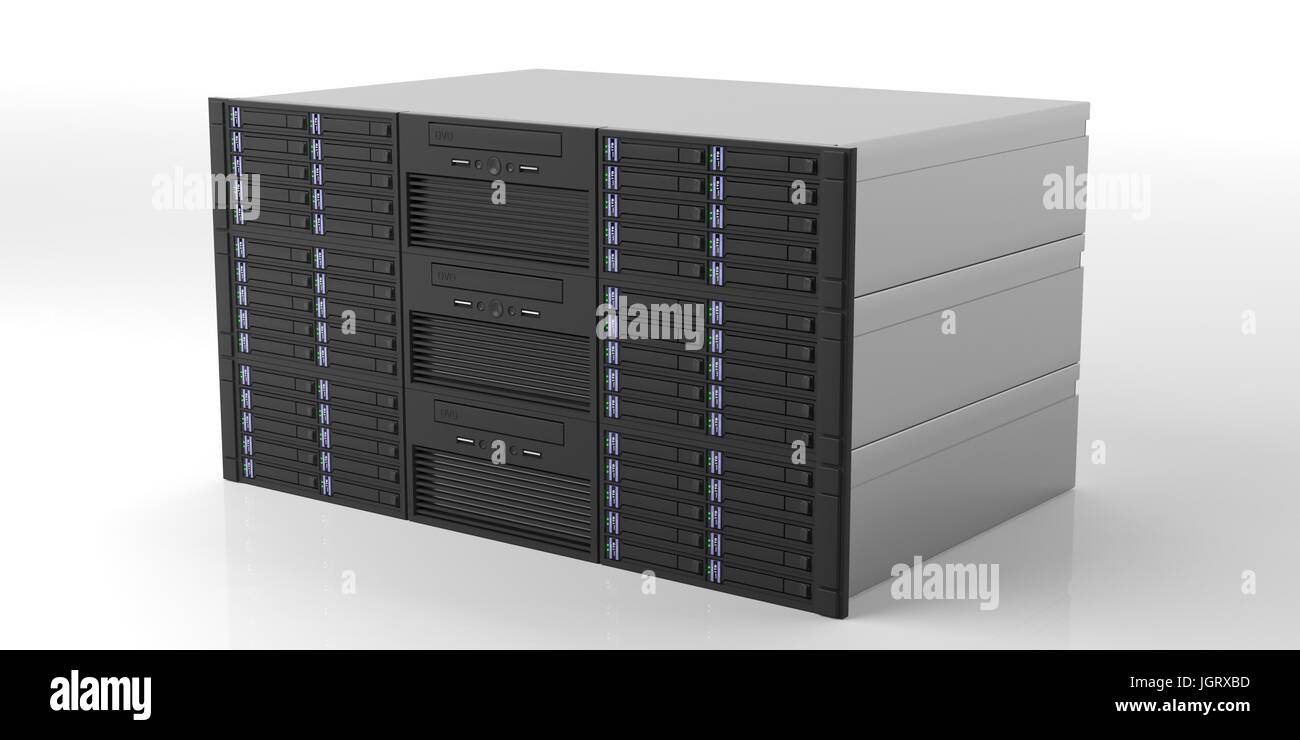 Computer server storage units isolated on white background. 3d ...
