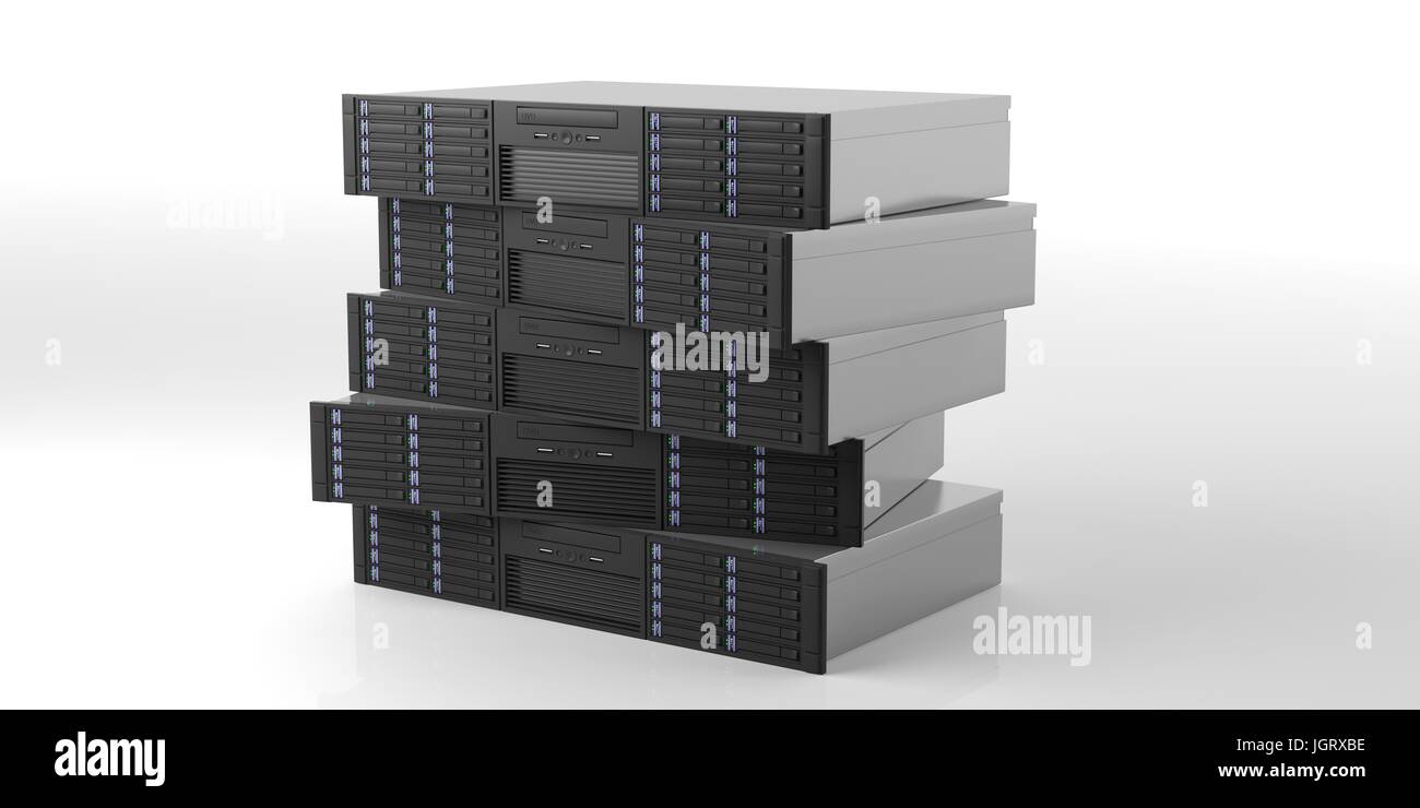 Computer server storage units isolated on white background. 3d ...