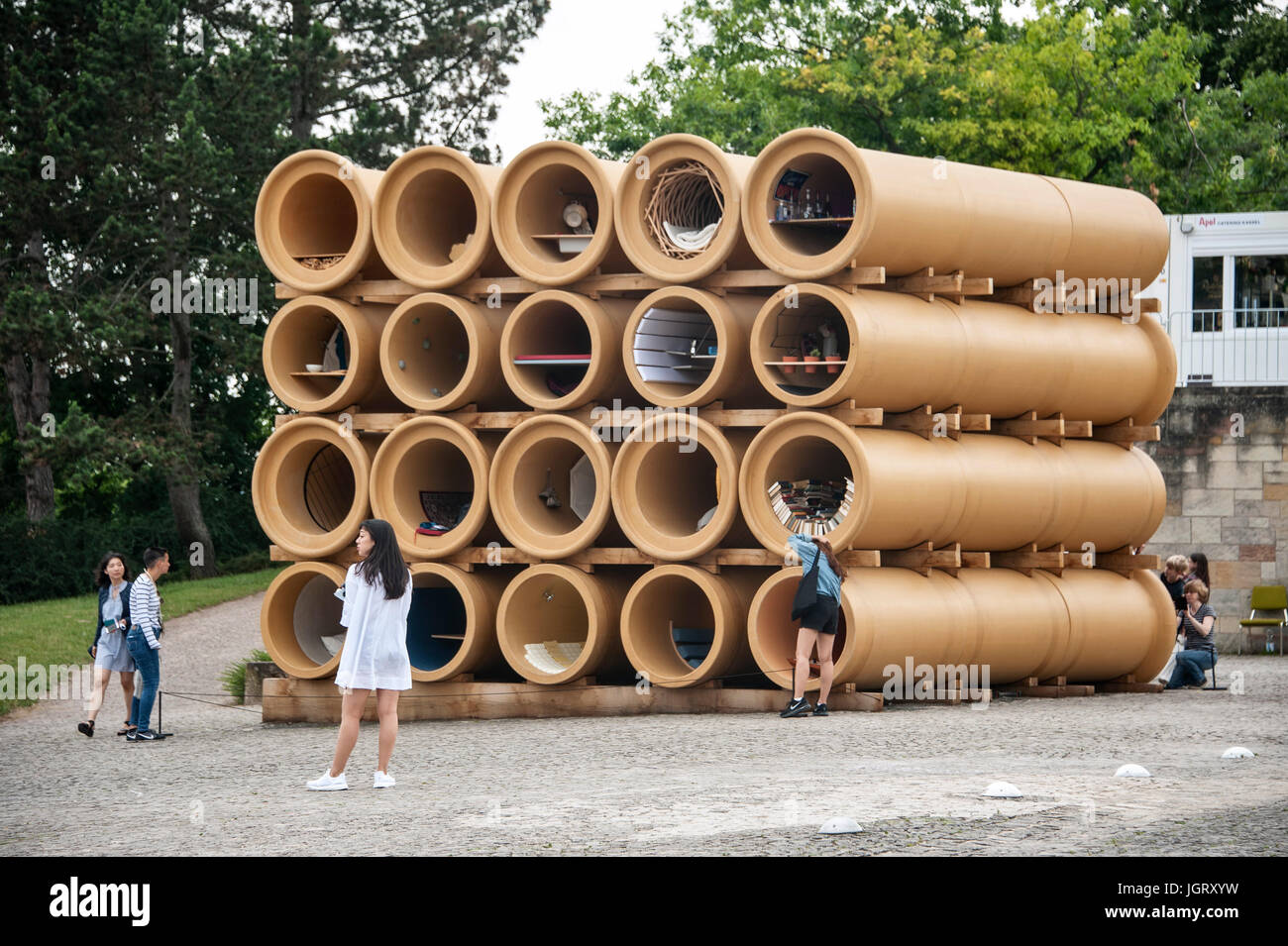 Documenta 14 in Kassel: Ršhren Installation, When we were exhaling ...