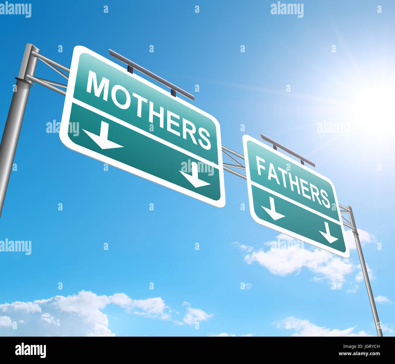 Illustration depicting a sign with a mothers and fathers concept Stock ...
