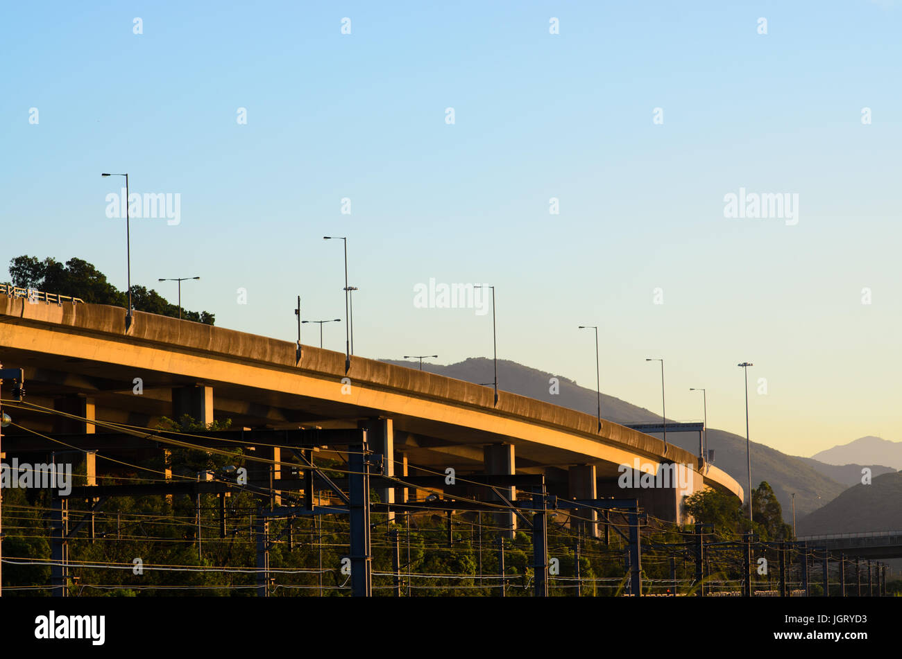 Elevated road in orange Stock Photo - Alamy