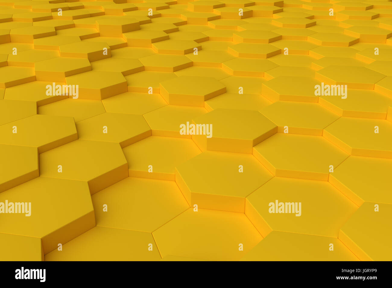 Yellow monochrome hexagon tiles abstract background Stock Photo - Alamy
