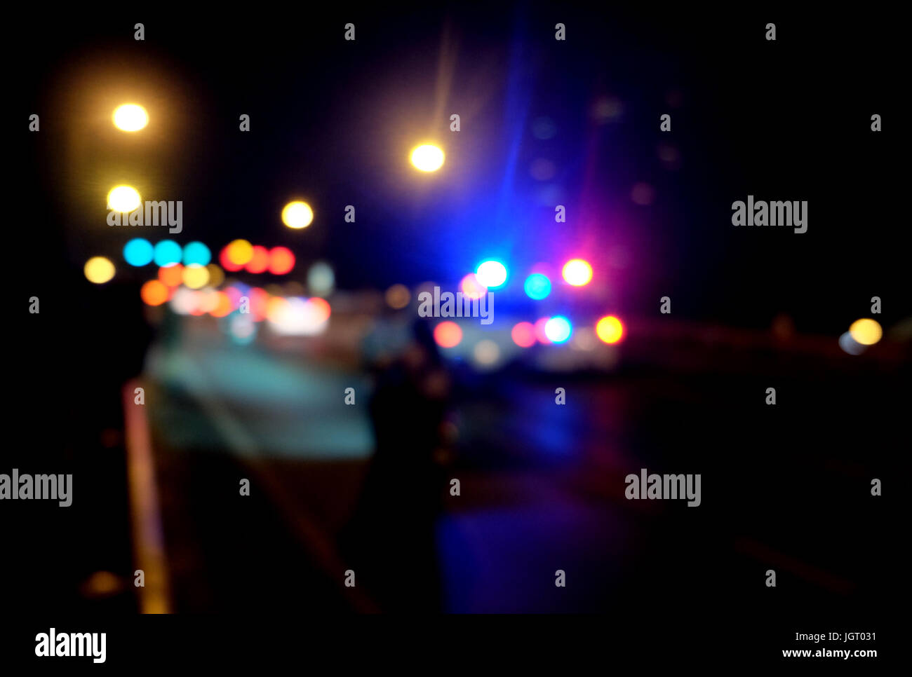 Blurry Illumination and night lights, car traffic motion blur the speed ...