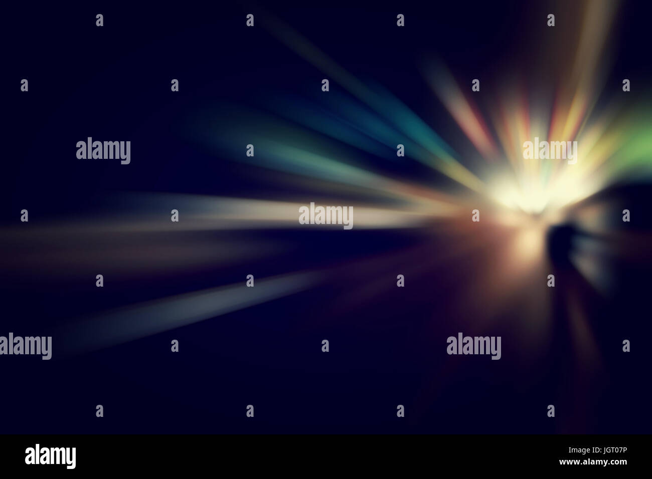 Blurry Illumination and night lights, car traffic motion blur the speed ...