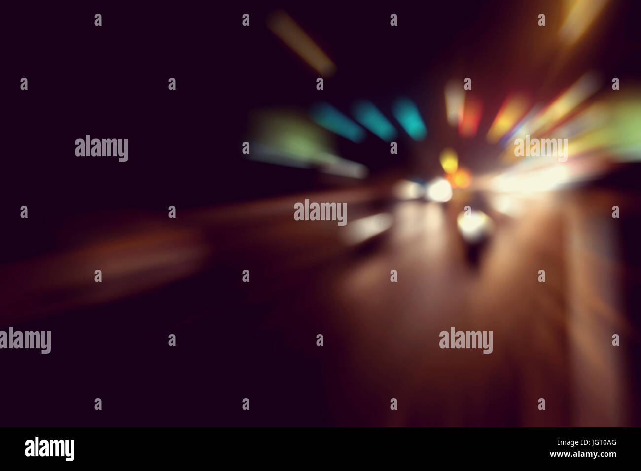 Blurry Illumination and night lights, car traffic motion blur the speed ...