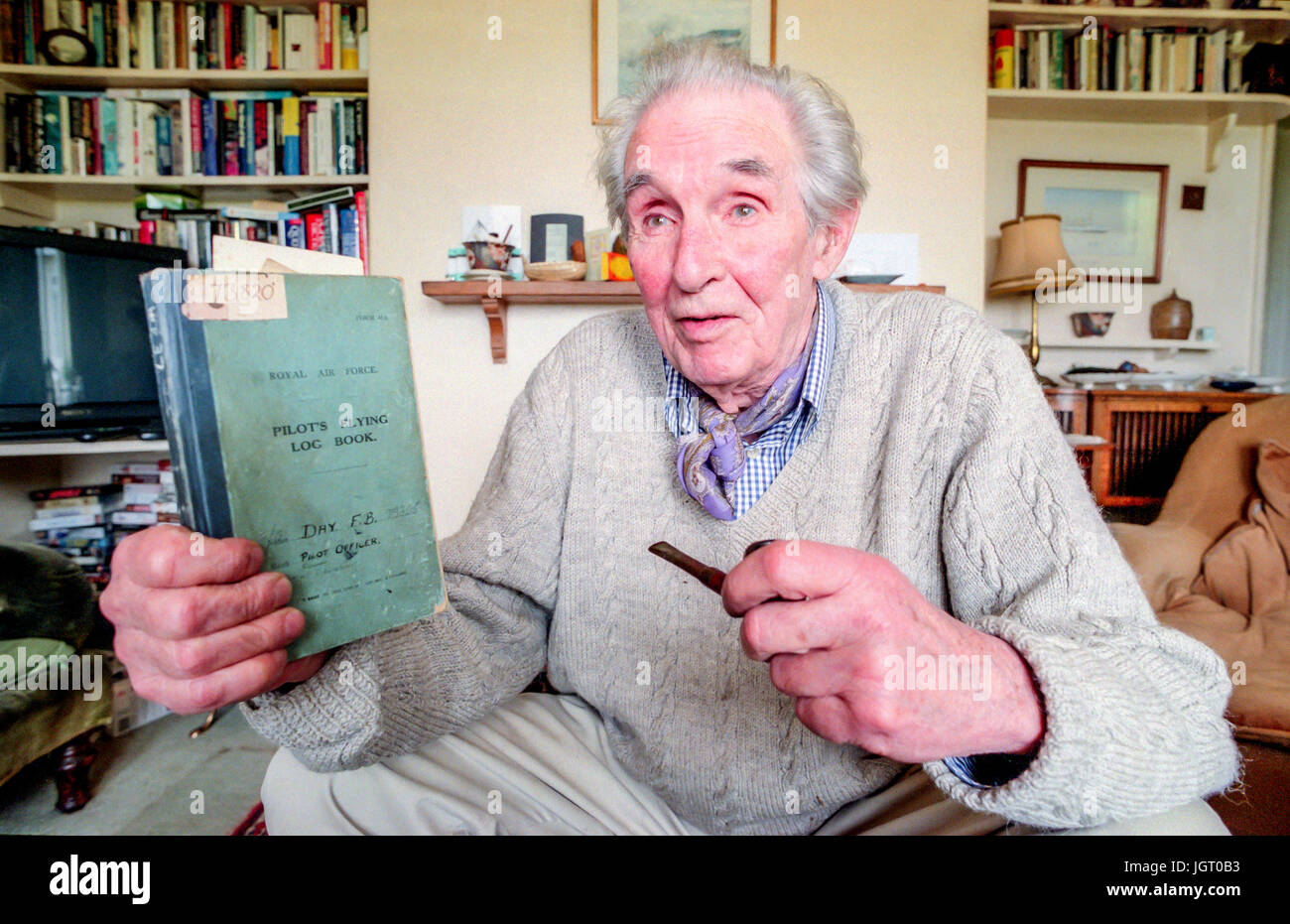 Ex-PoW in Stalag Luft 3, Frank Day, pictured at home in Bosham Hoe ...