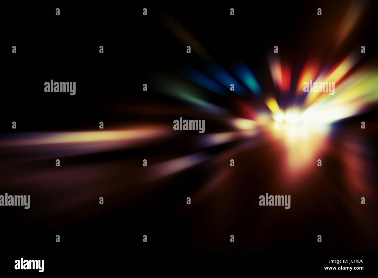 Blurry Illumination and night lights, car traffic motion blur the speed ...