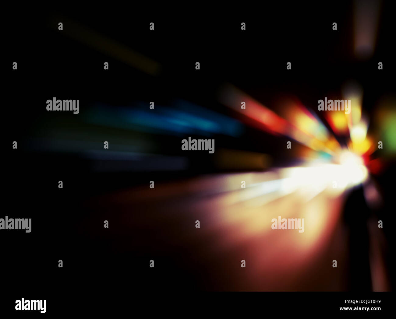 Blurry Illumination and night lights, car traffic motion blur the speed ...