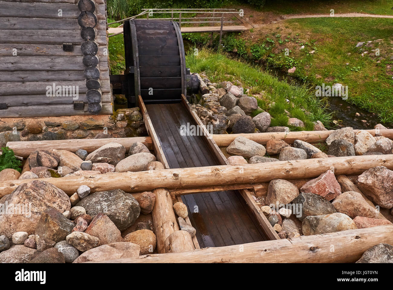 Water wheel flour mill hi-res stock photography and images - Alamy
