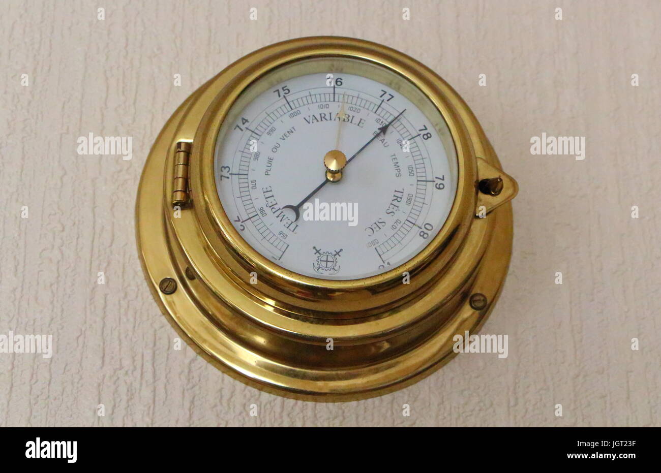 Barometer on a wall Stock Photo - Alamy