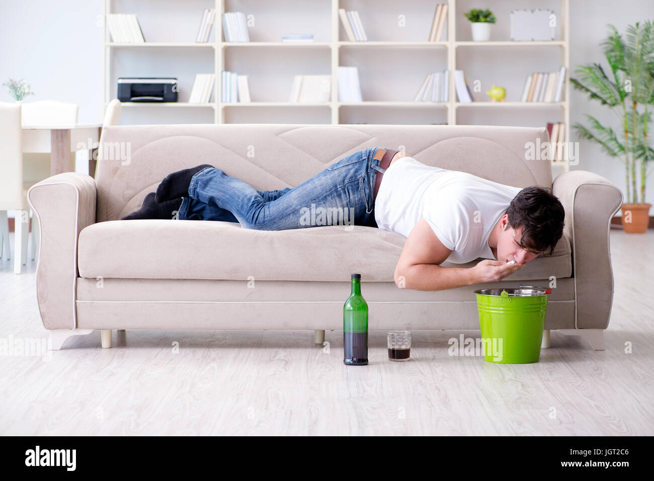 Man suffering from sick stomach and vomiting Stock Photo - Alamy