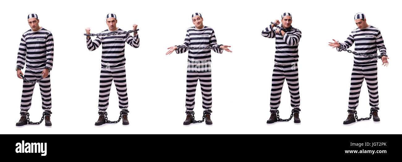 Man prisoner isolated on white background Stock Photo - Alamy