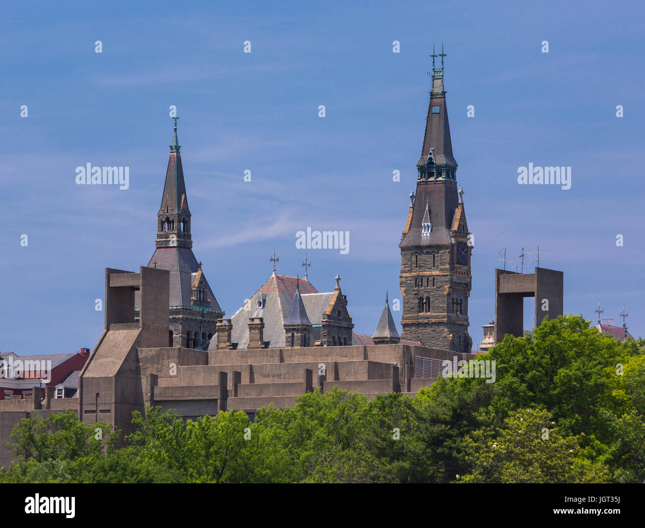 WASHINGTON, DC, USA - Spires of Healy Hall, Georgetown University Stock ...