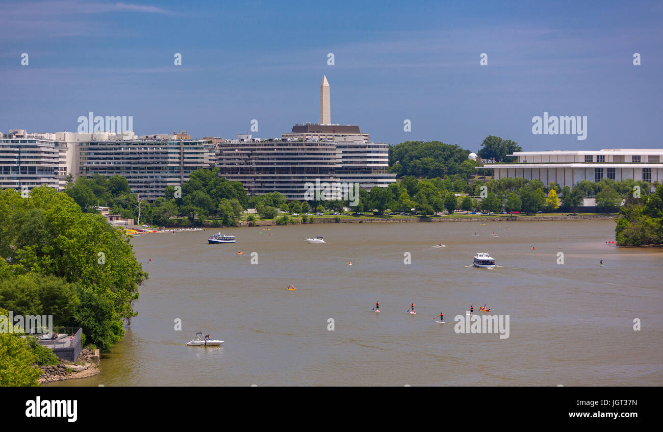 WASHINGTON, DC, USA - Watergate Complex, on the Potomac RIver, and ...