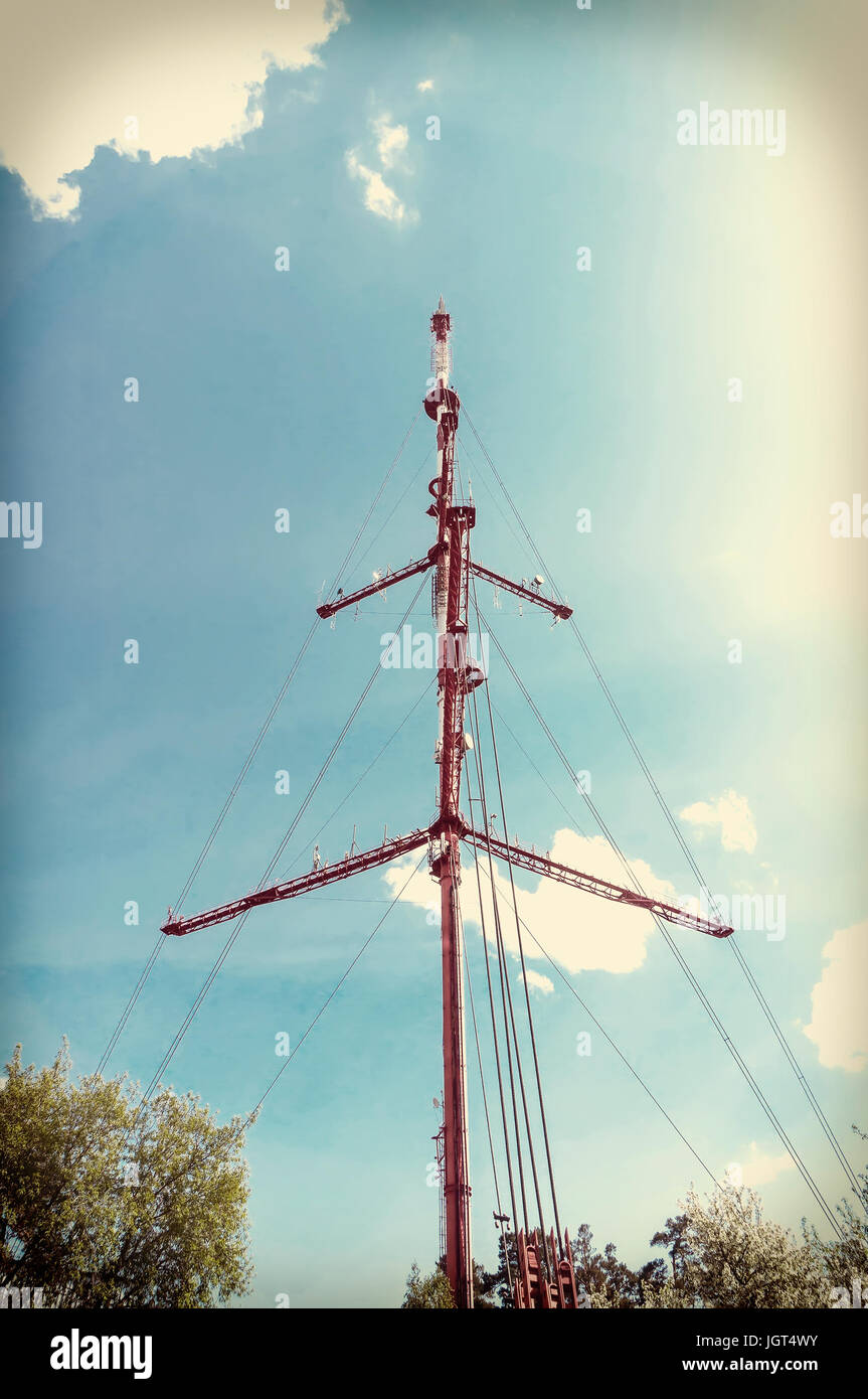 TV Tower Vintage view. Old retro style Stock Photo - Alamy
