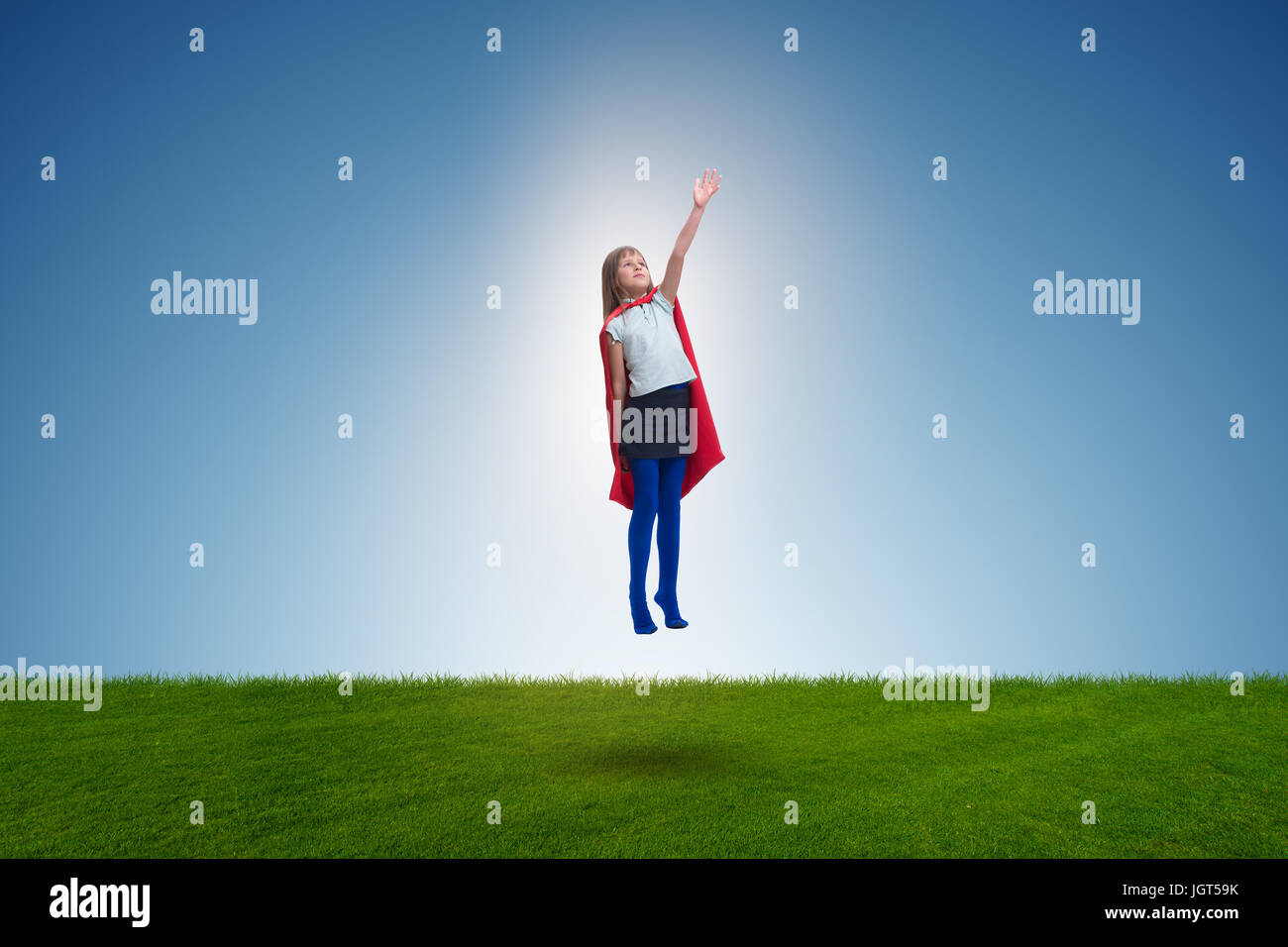 Superhero kid flying in dream concept Stock Photo - Alamy