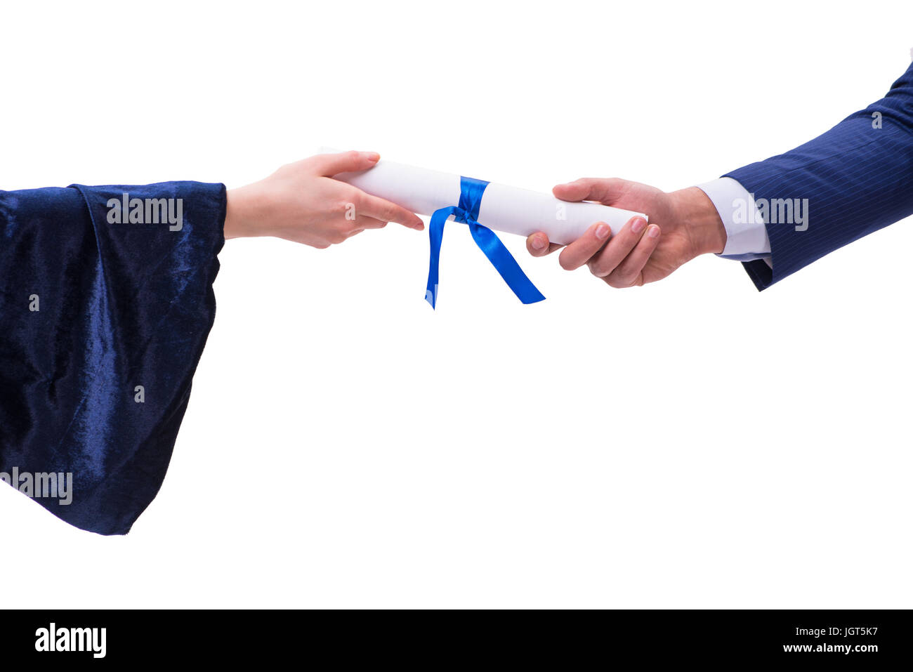 Handing certificate diploma hi-res stock photography and images - Alamy